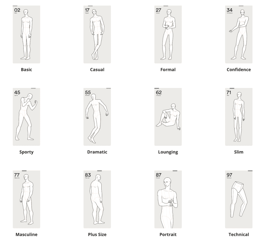 Poses for Fashion Illustration (Male Card Box): 100 essential figure ...